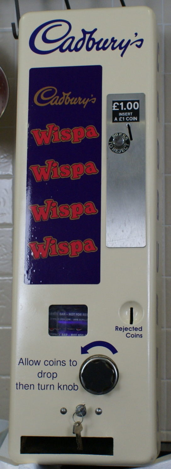 Cadburys Wispa Chocolate Vending Machine – in white – Rose Cottage Vintage