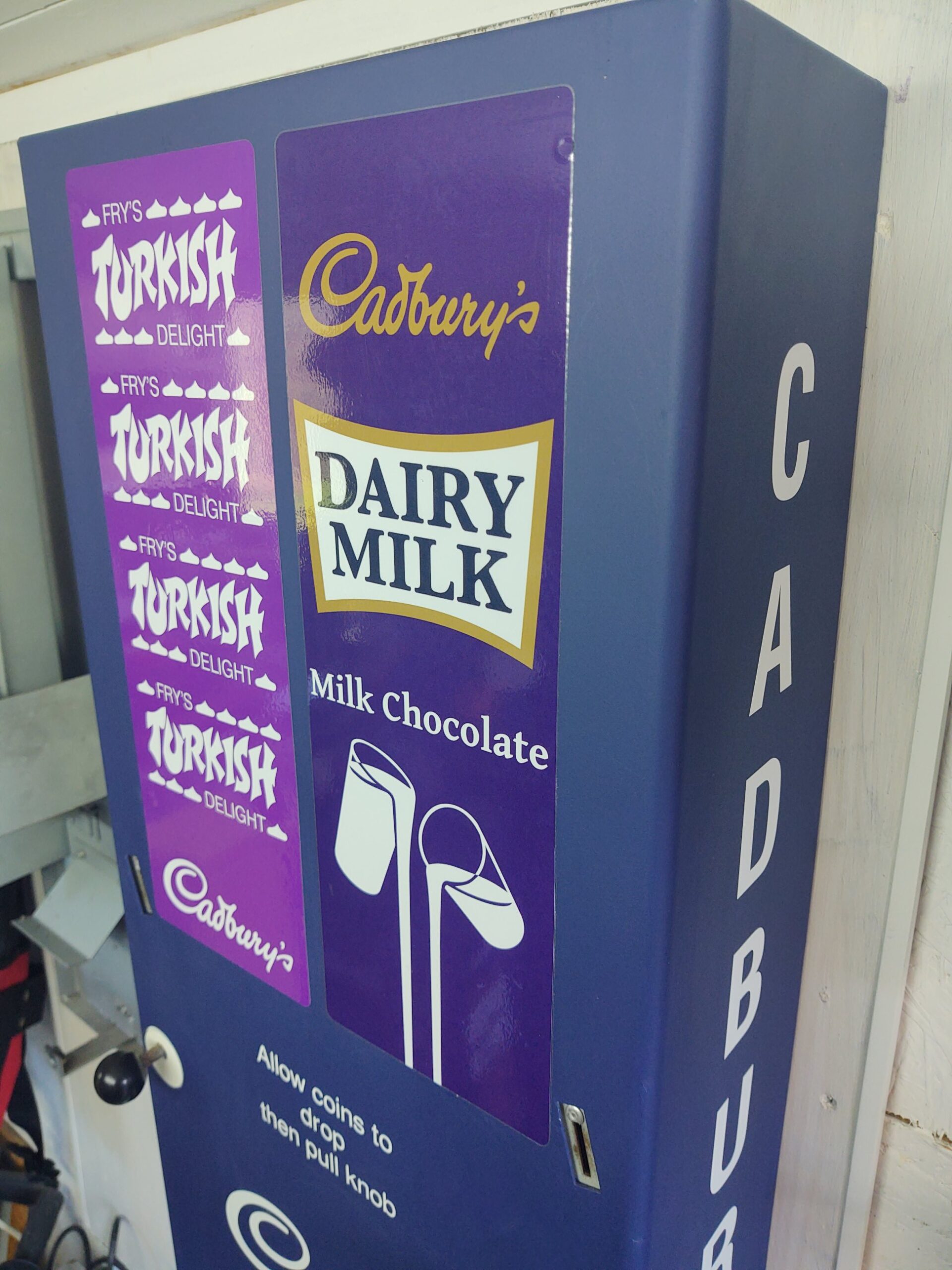SOLD - Cadbury's Turkish Delight Vending Machine with Dairy Milk decal
